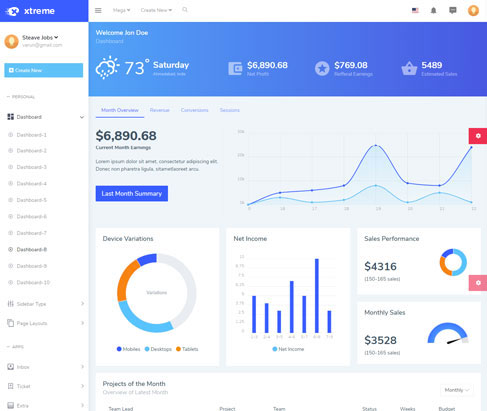 Xtreme Admin Dashboard Template by WrapPixel